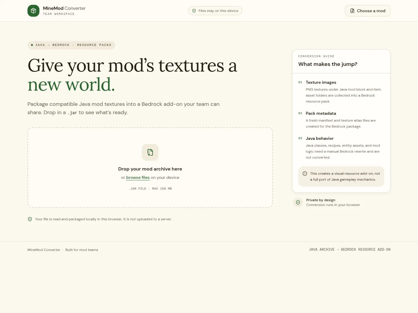 MineMod Converter