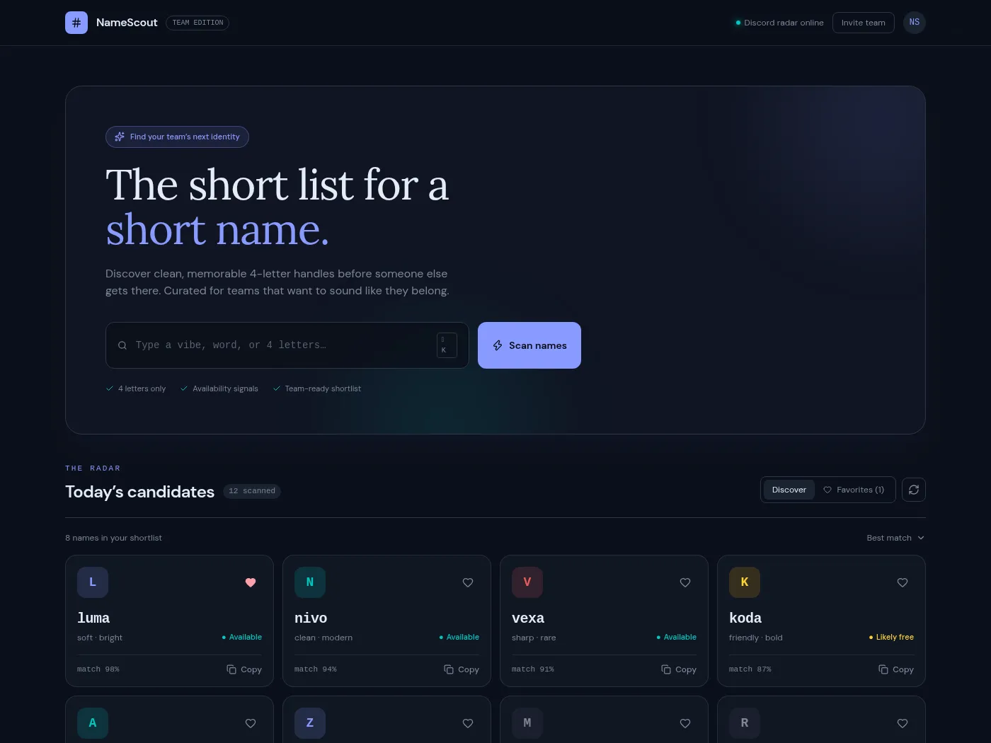 Discord NameScout