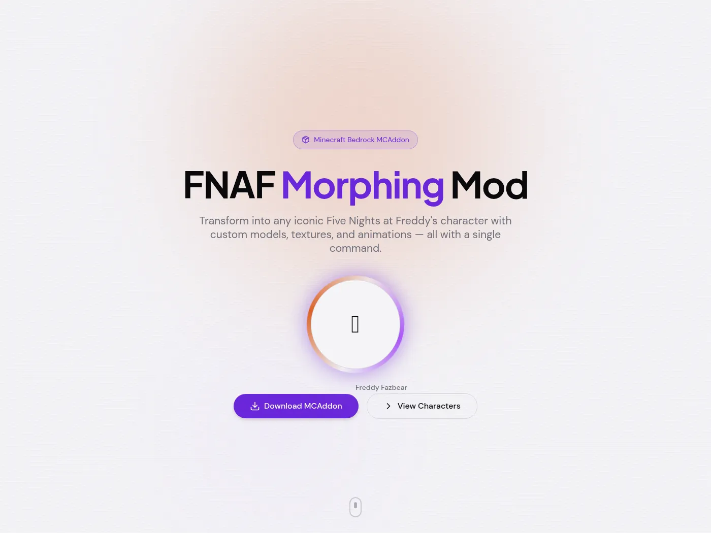 FNAF Morphing Mod MCAddon