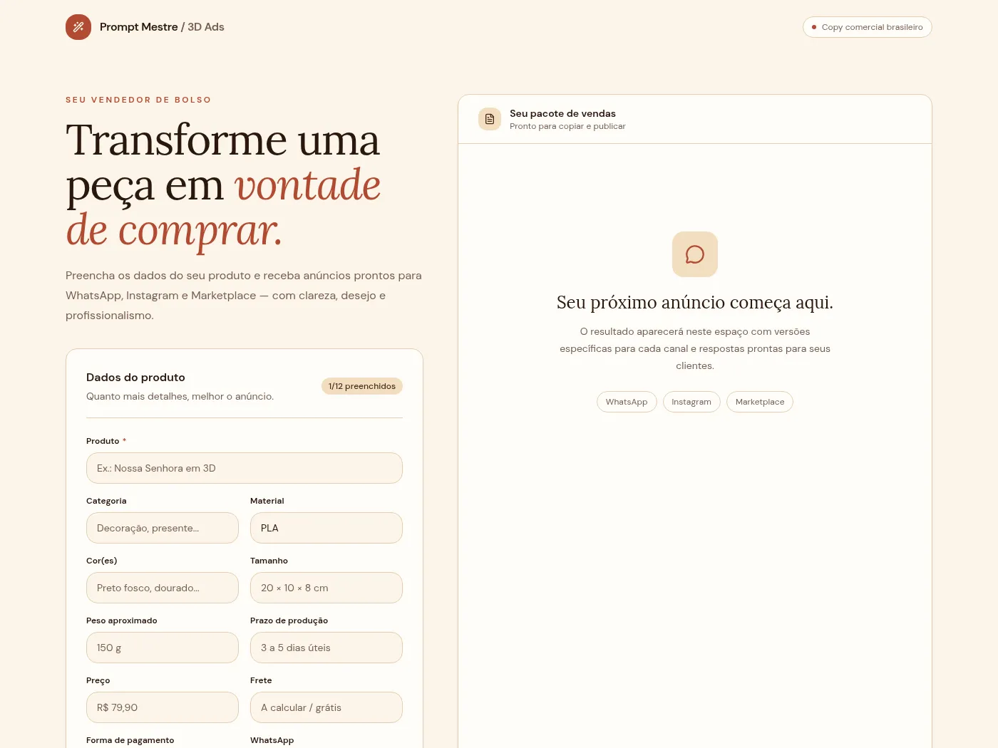 Prompt Mestre 3D Ads