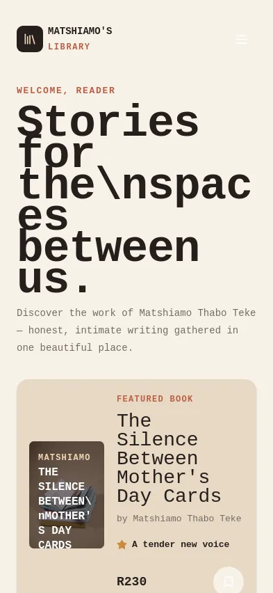 Matshiamo's Library