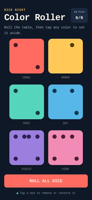 Dice Color Roller