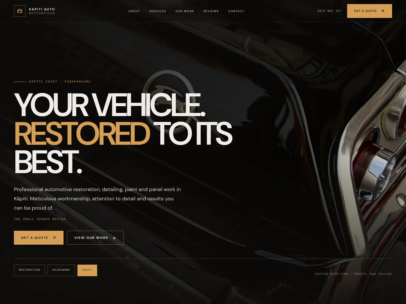 Kapiti Auto Restoration Website