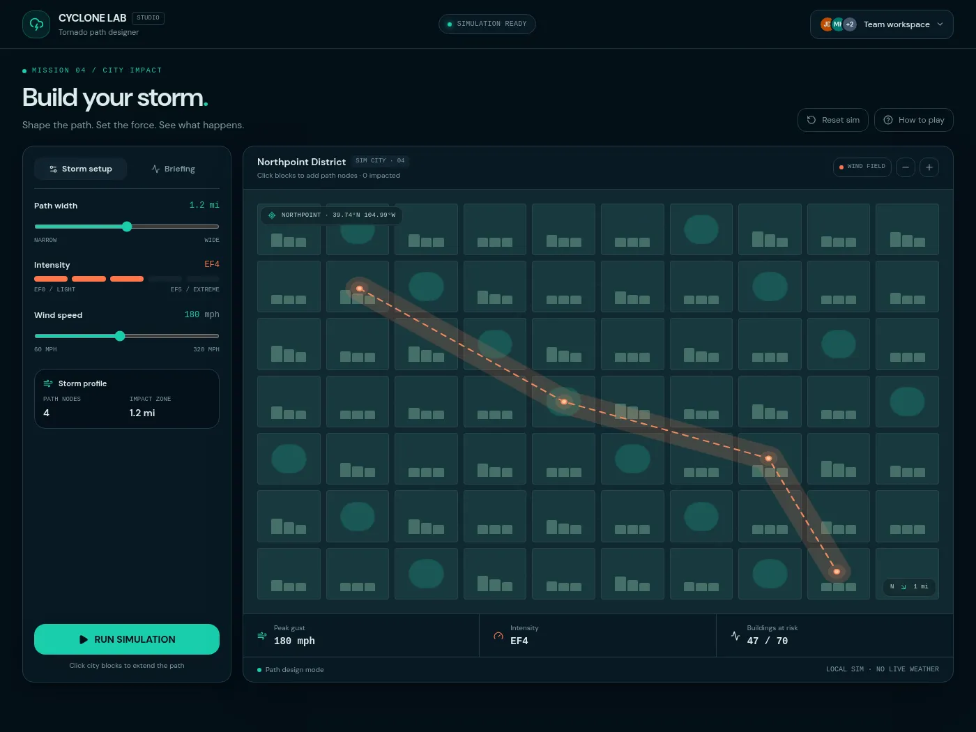 Tornado Builder Game