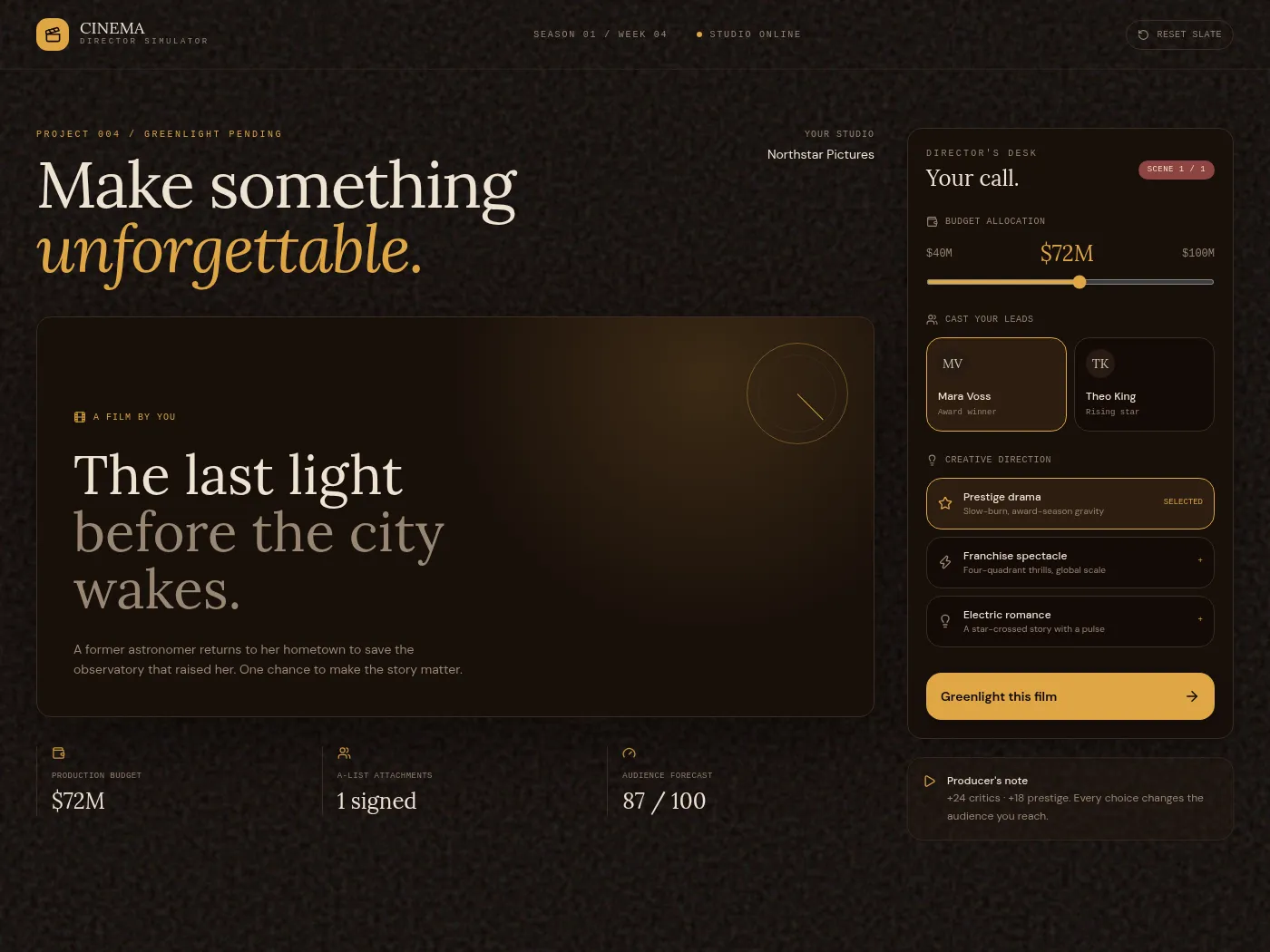 Director Tycoon Game