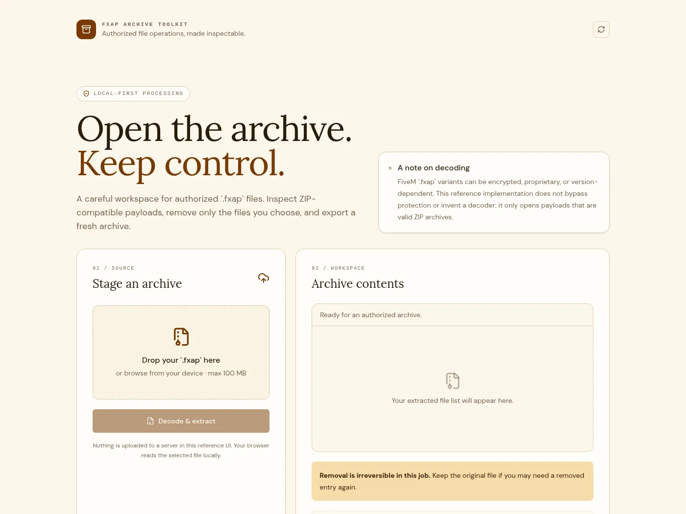FXAP Archive Toolkit