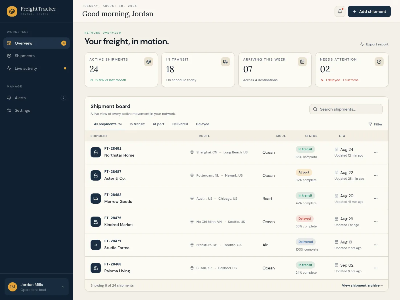 FreightTracker App