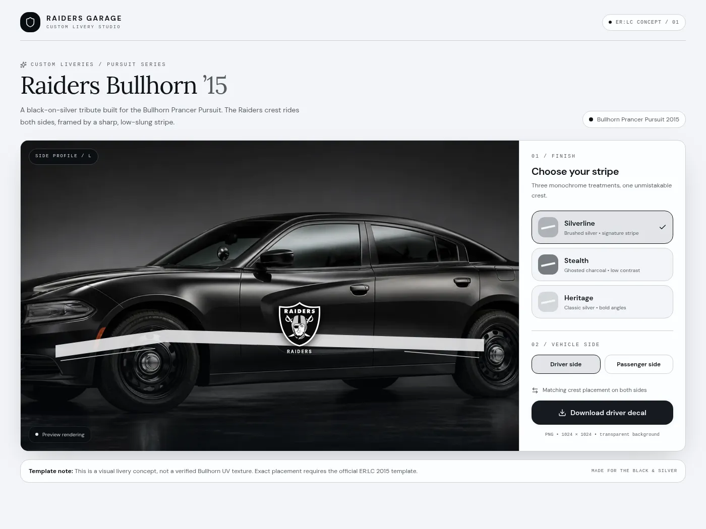 Raiders Bullhorn Livery