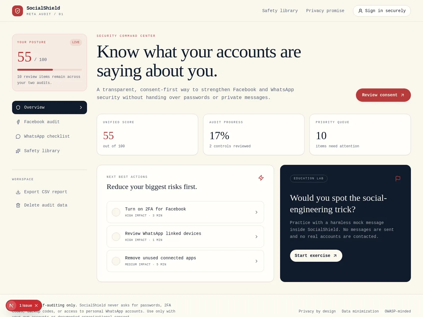 SocialShield Meta Audit