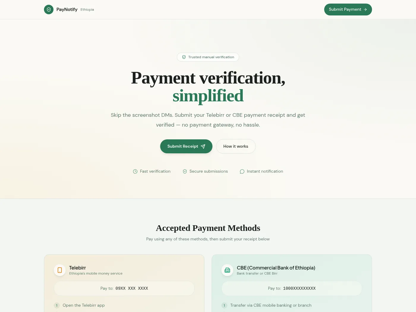 PayNotify Ethiopia