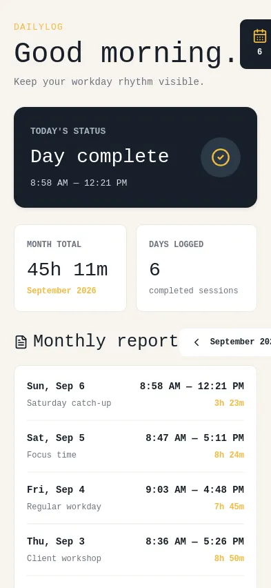 DailyLog Tracker