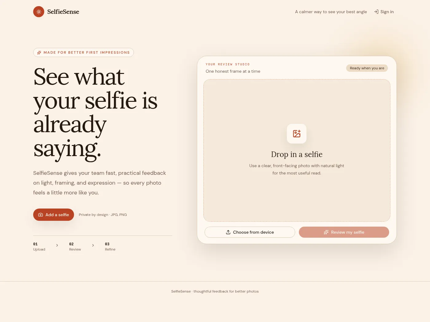 SelfieSense AI Analyzer
