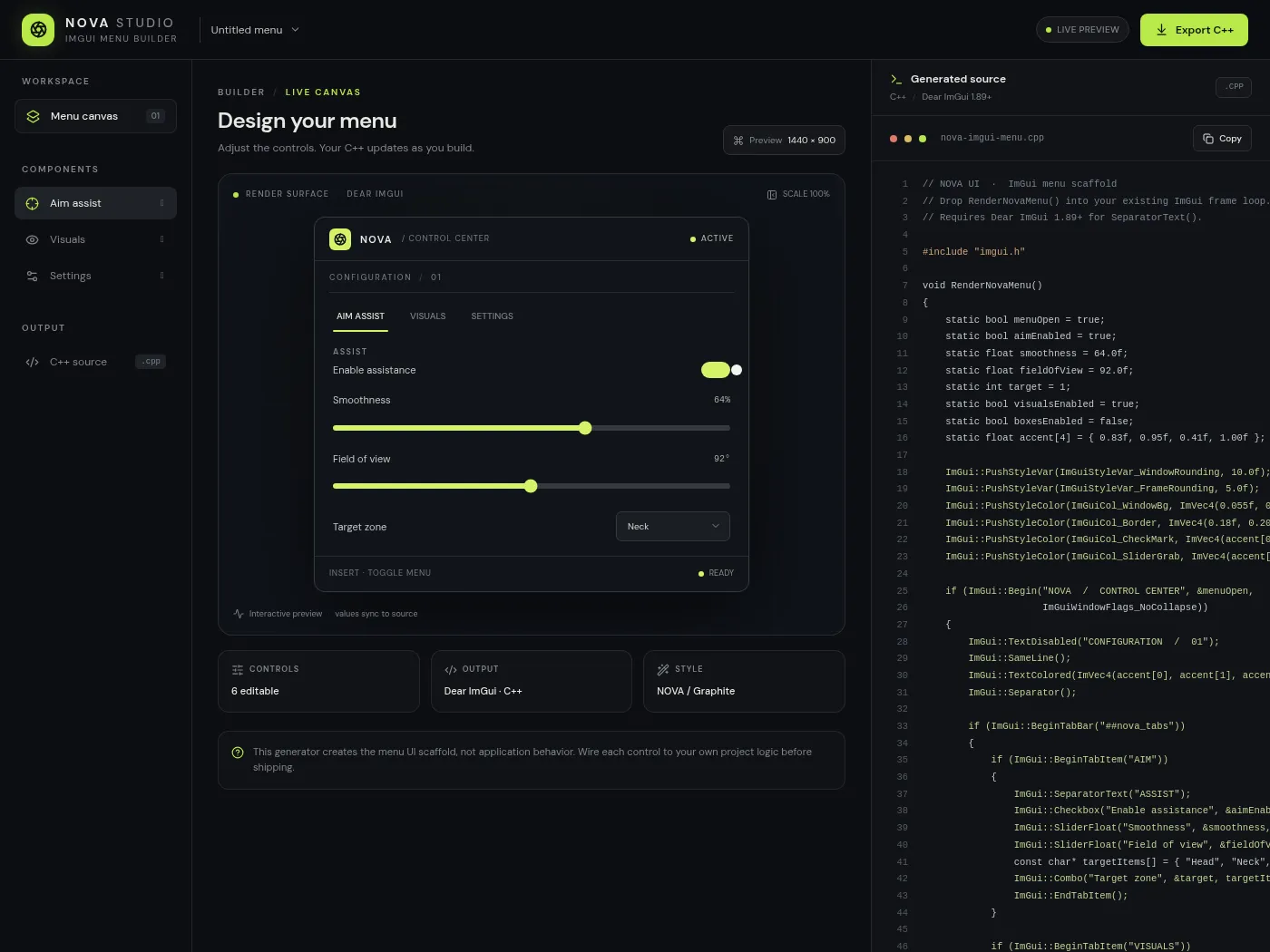 Premium ImGui Menu UI