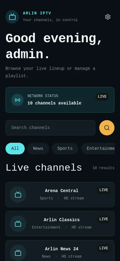 Arlin IPTV Mobile