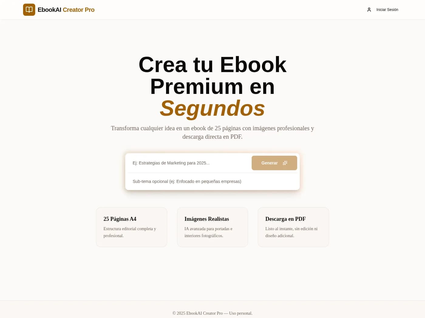 EbookAI Creator Pro