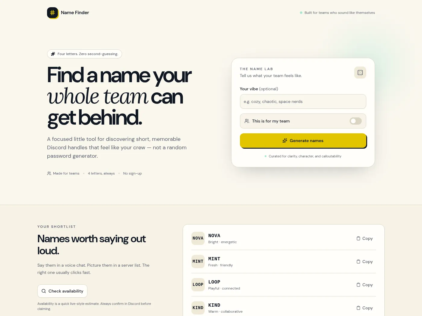 Discord Name Finder