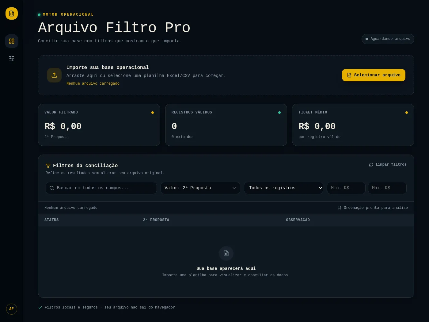 Arquivo Filtro Pro