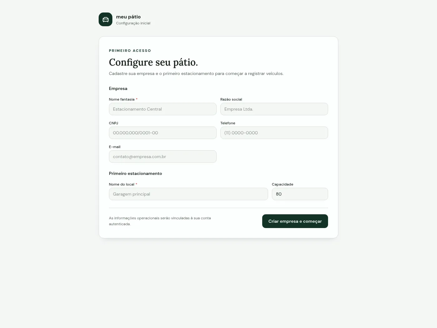 Meu Pátio SaaS System