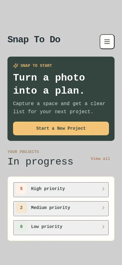 SnapToDo Home Projects