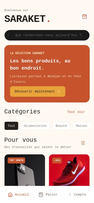 SARAKET Marketplace App