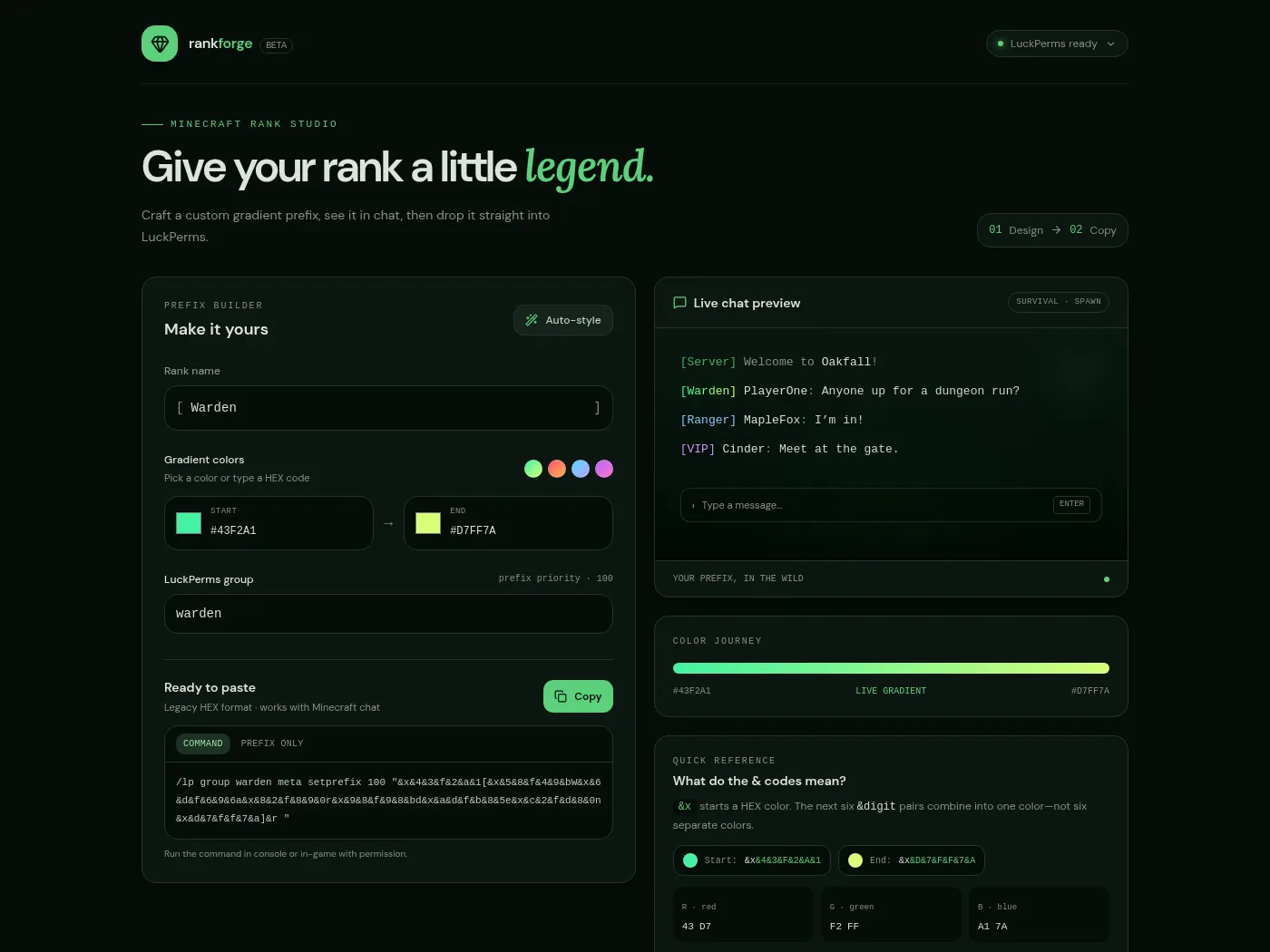 MC Rank Gradient Maker
