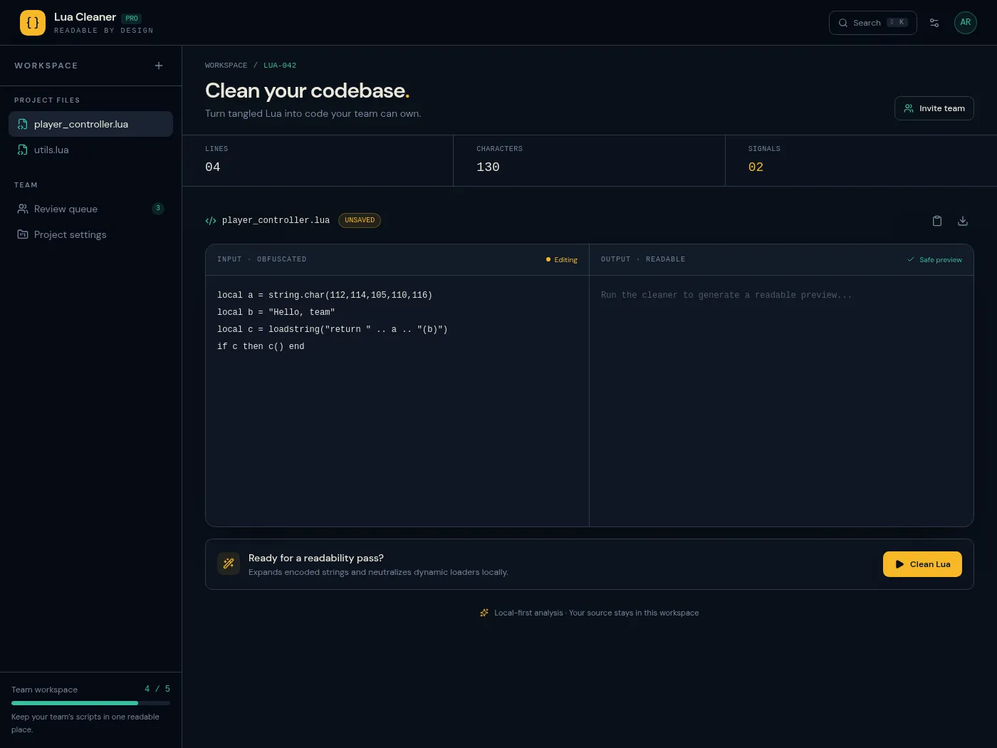 Lua Deobfuscator Pro