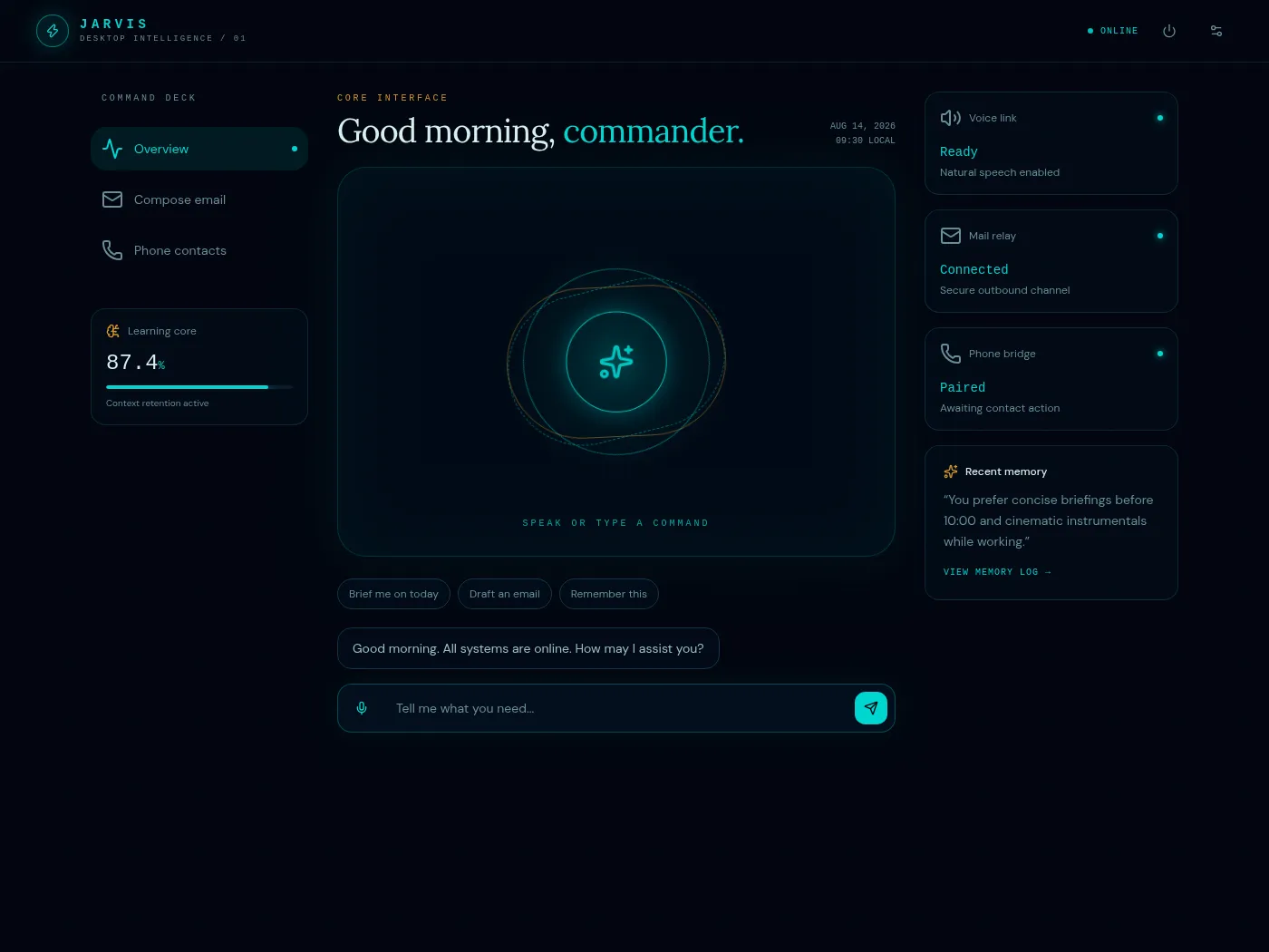 Jarvis Desktop Assistant