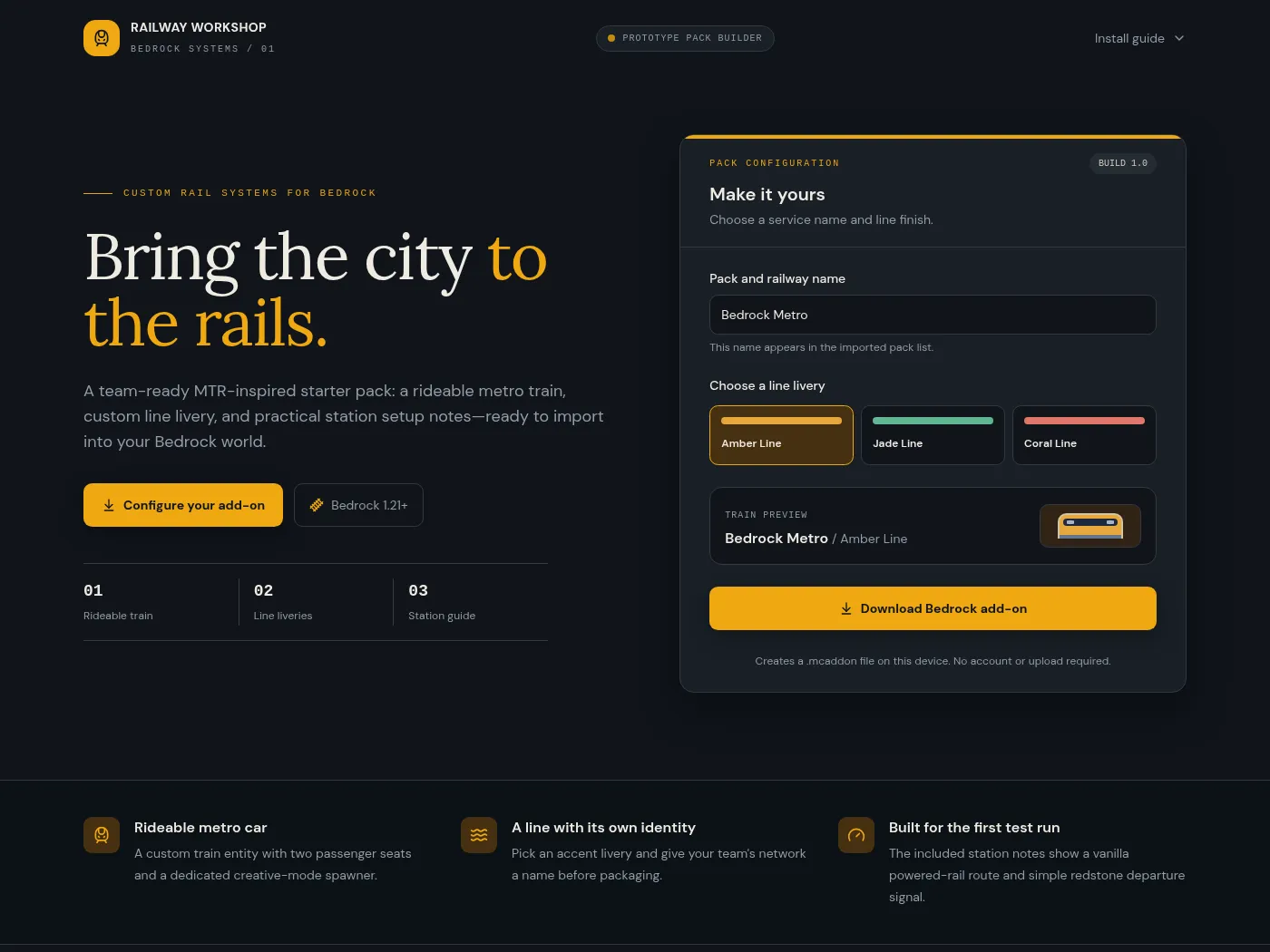 Bedrock MTR Railway Addon