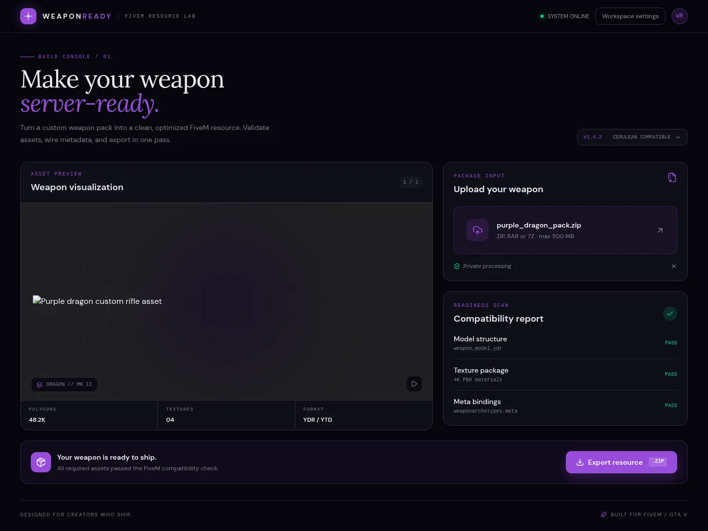 Fivem Weapon Ready App