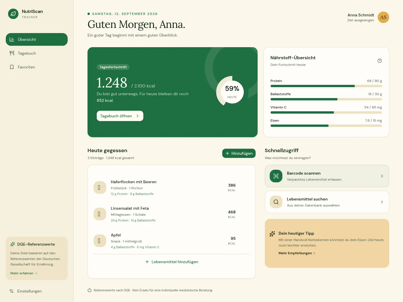 NutriScan Tracker