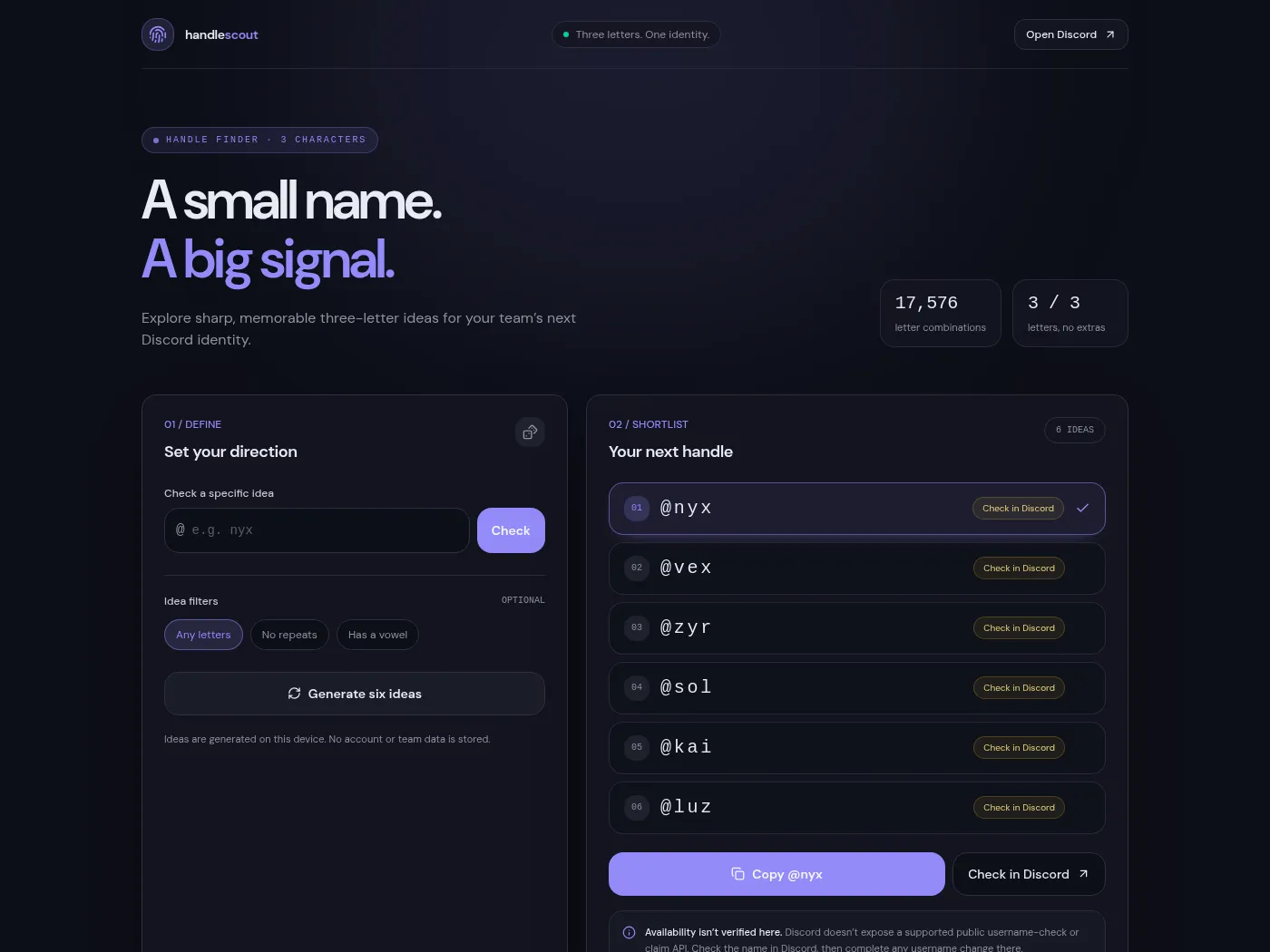 Rare Discord Handle Scout