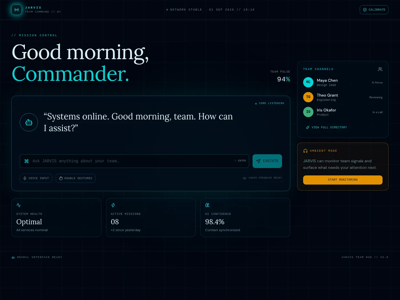 Jarvis Team HUD