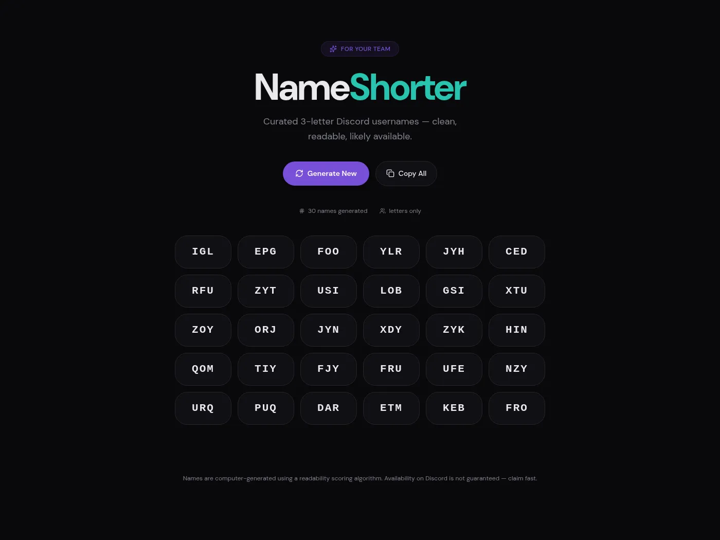 NameShorter