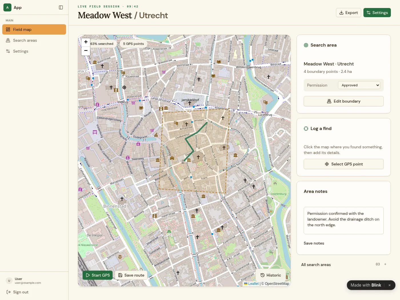 MetalDetect PWA Tracker