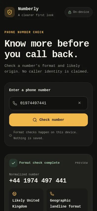 Number Lookup App