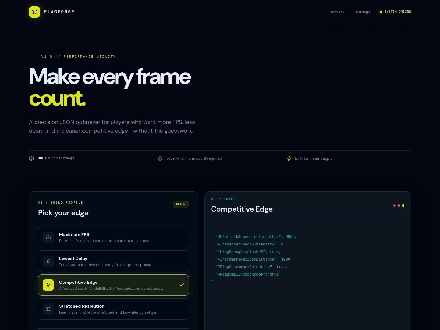 JSON Game Optimizer
