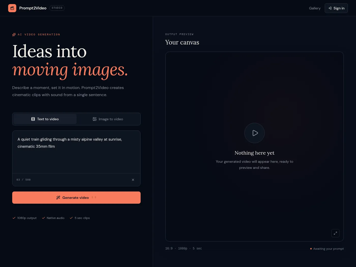 Prompt2Video AI Studio