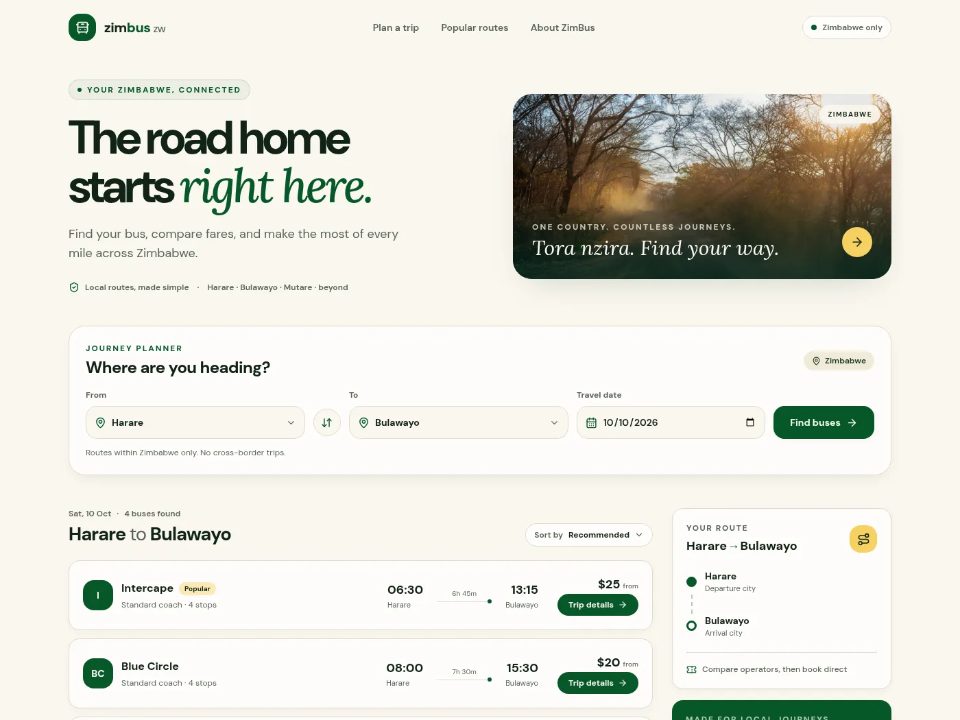 ZimBus Route Finder