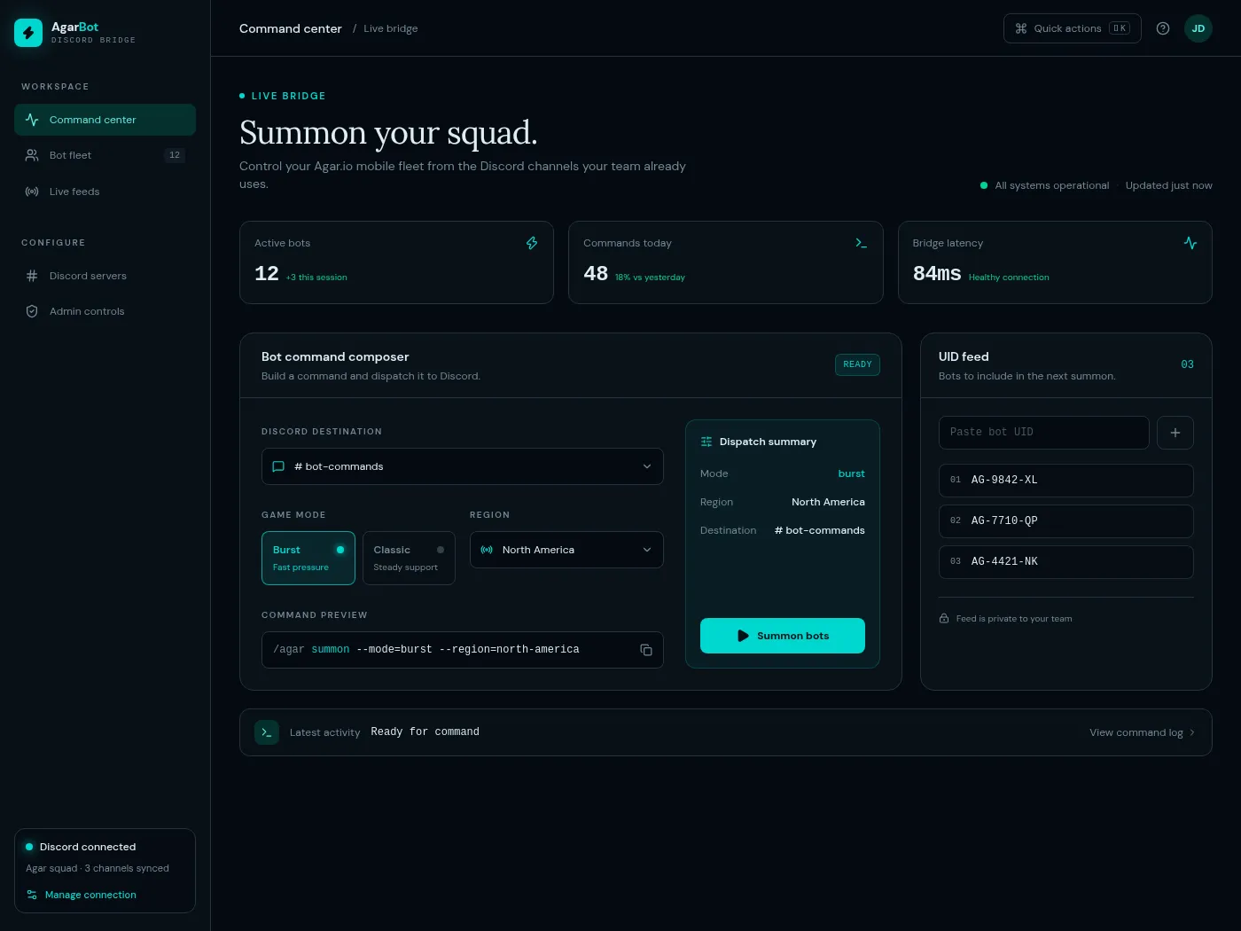 AgarBot Discord Bridge