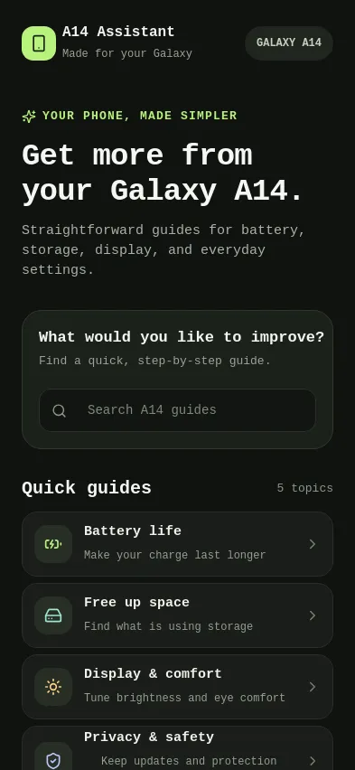 A14 Assistant App