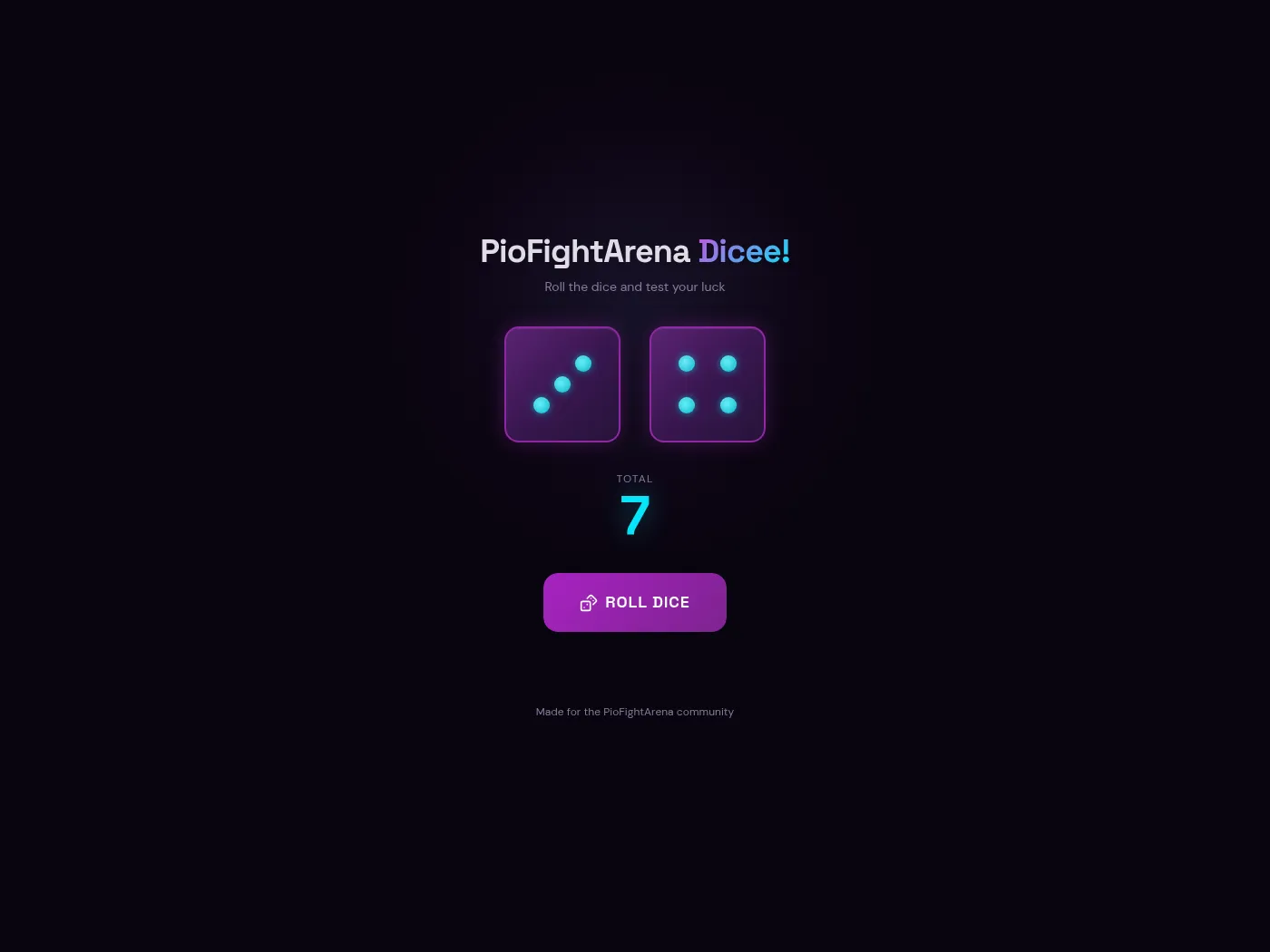 PioFightArena Dicee!