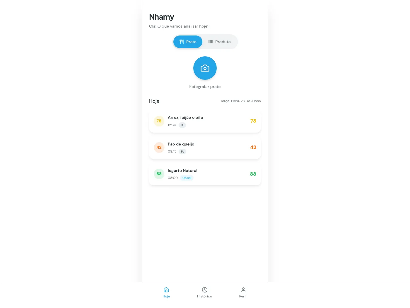 Nhamy Nutrition App