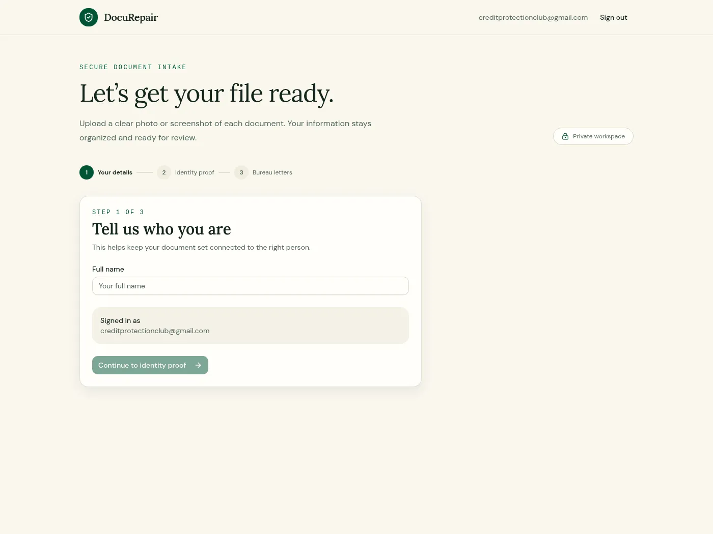 DocuRepair Credit Portal
