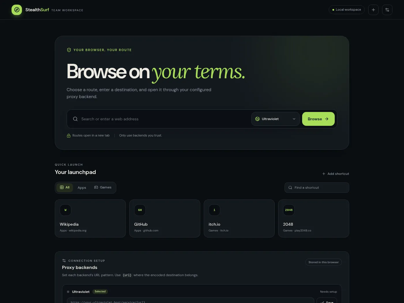 StealthSurf Dashboard