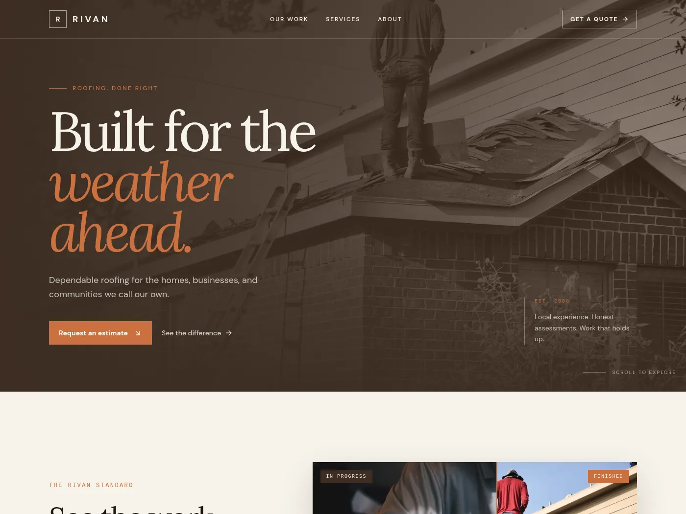 RIVAN Roofing Website