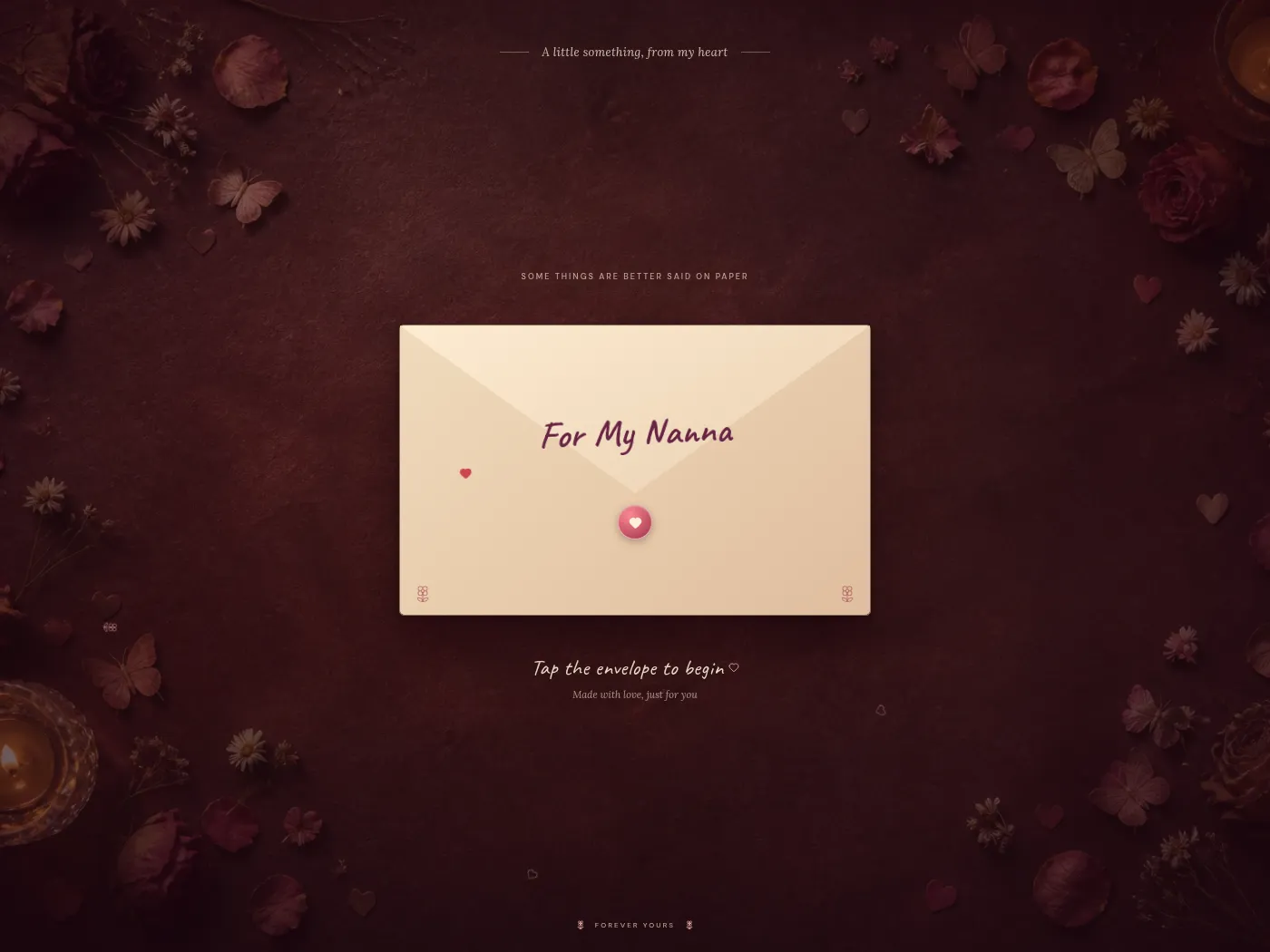 Romantic Love Letter Experience