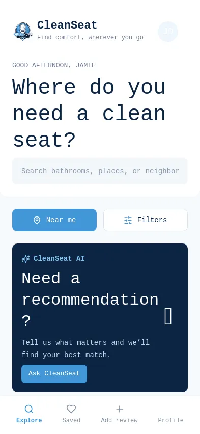 CleanSeat Review App