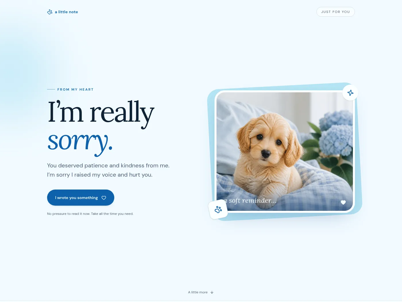 Puppy Apology Page