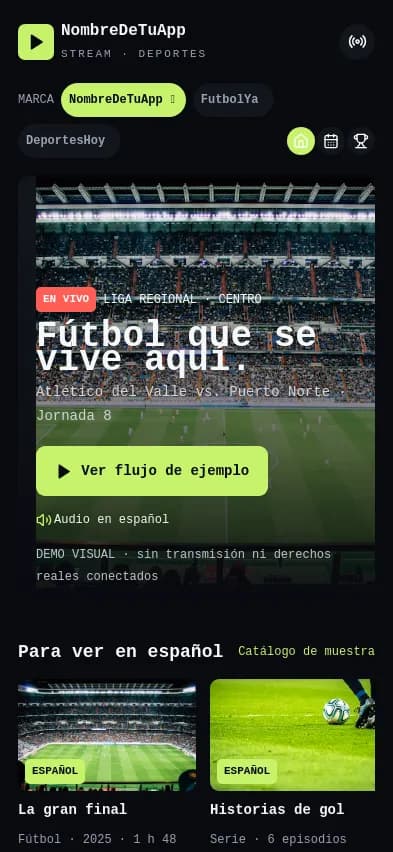 NombreDeTuApp Stream