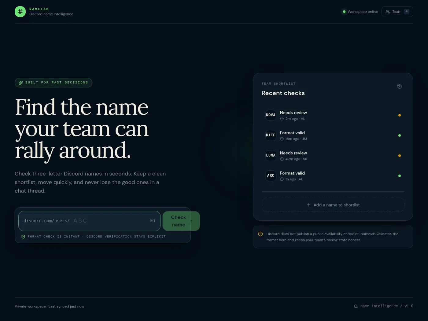 Discord Name Checker